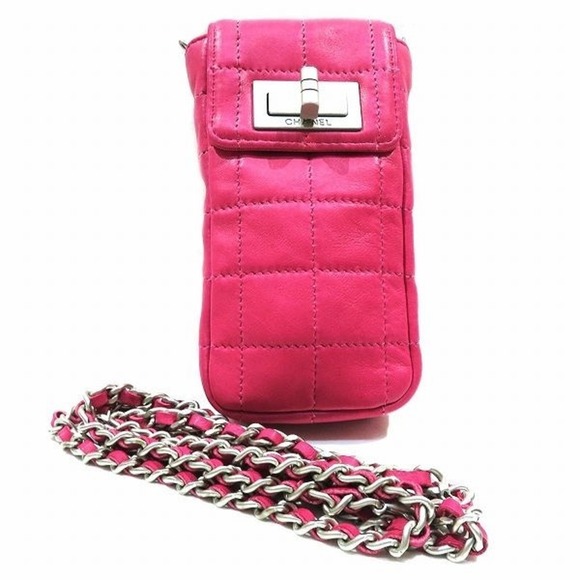 CHANEL | Accessories | Chanel Chocolate Bar Mobile Phone Case Pink ...